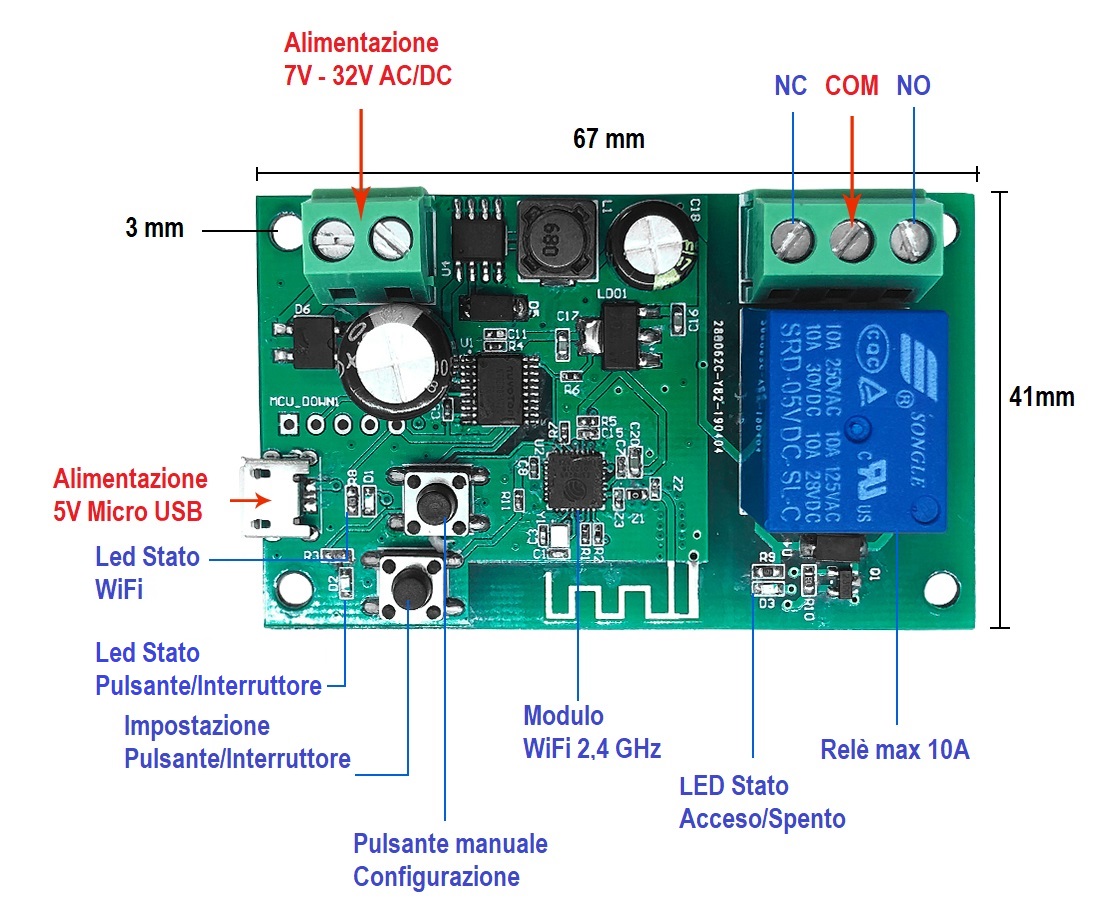 Sonoff contatto pulito: interruttore WiFi guida in italiano con schema