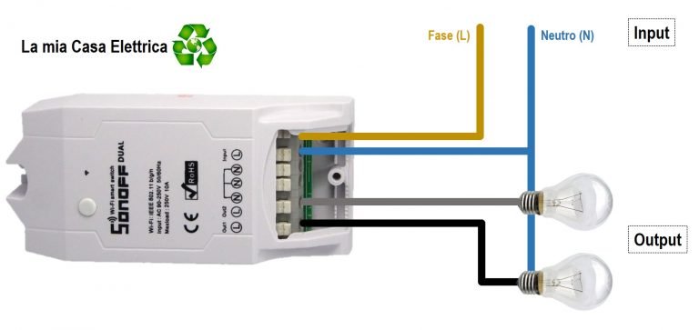 Sonoff Dual R2: istruzioni complete con schema elettrico